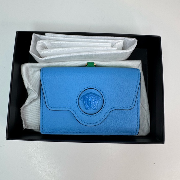 Versace | Bags | New Versace Multicolor Leather Medusa Compact Wallet ...